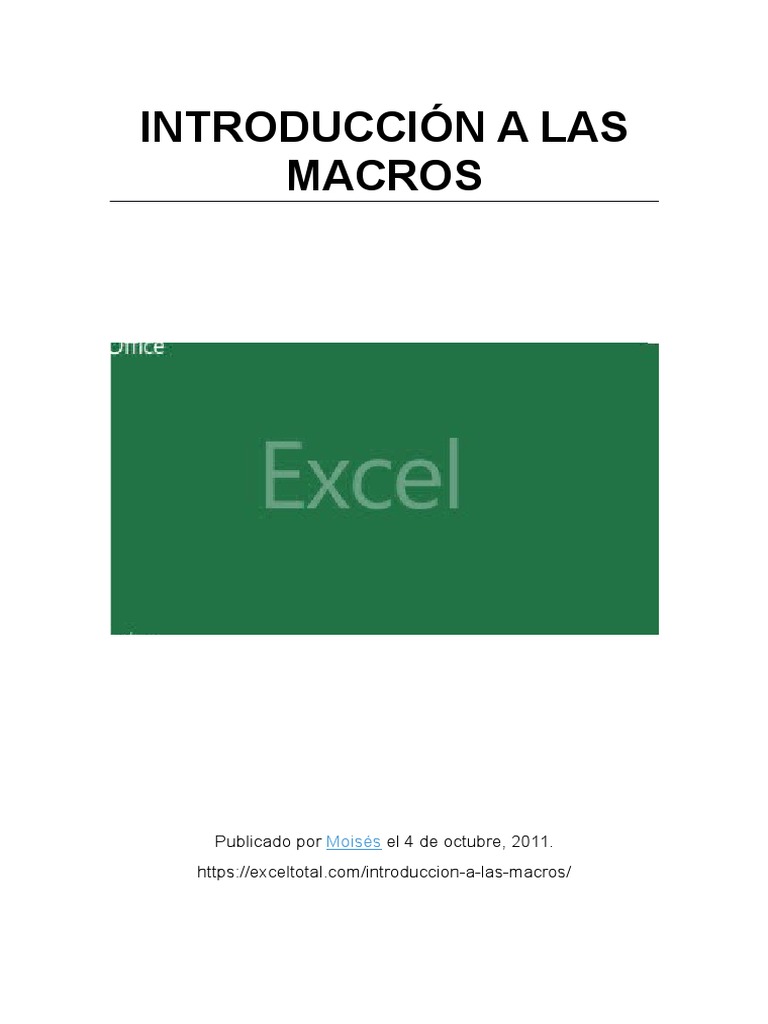 Excel Macros | PDF | Macro (informática) | Microsoft Excel