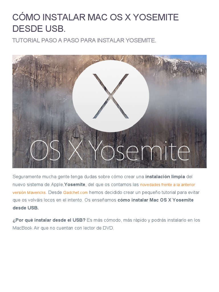 Cómo Instalar Mac OS X Yosemite Desde USB | PDF | Mac OS | Ventana ...