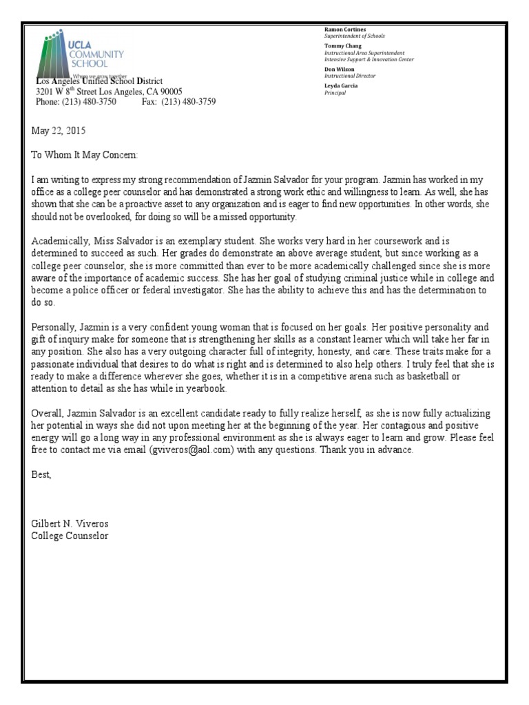 Jazmin Letter | PDF
