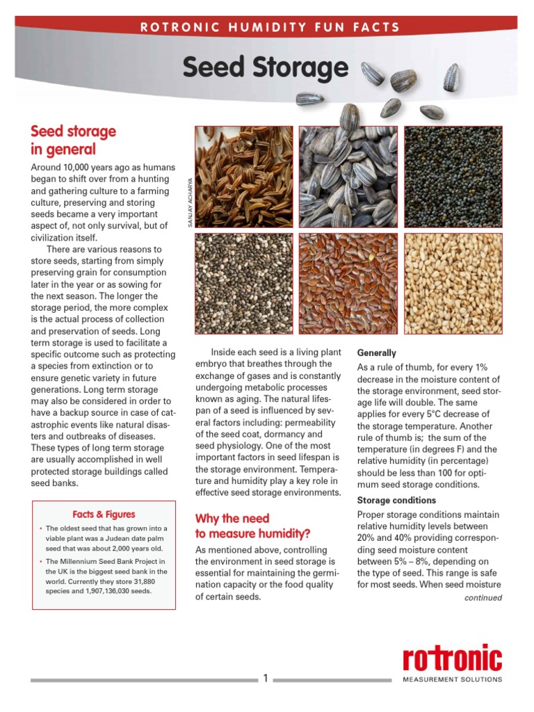 Seed Storage | PDF | Seed | Relative Humidity
