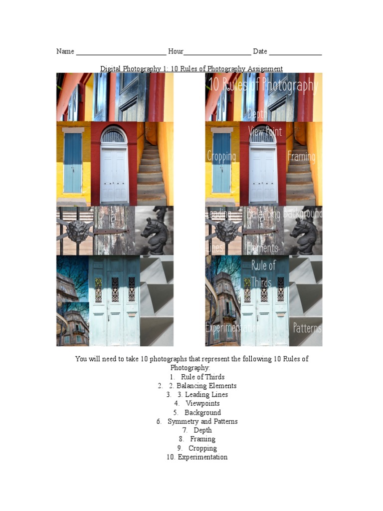 10 Rules of Photography | PDF | Composition (Visual Arts) | Optics