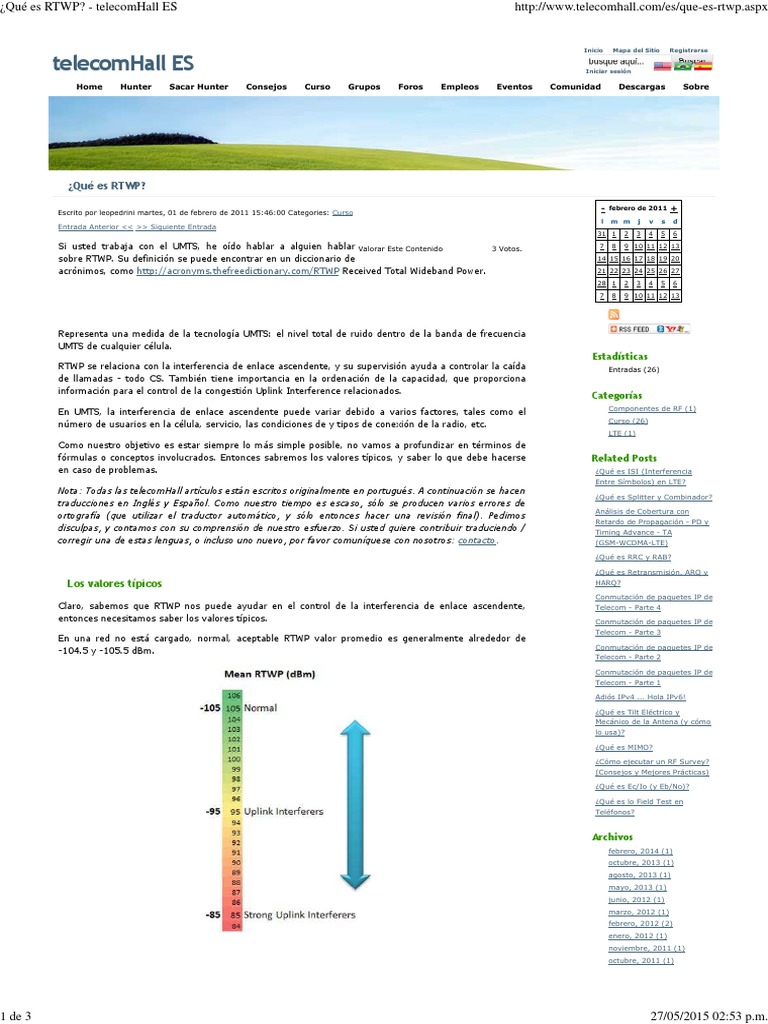¿Qué Es RTWP? | PDF | Antena (Radio) | Telecomunicaciones