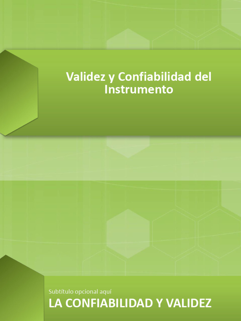 Validez y Confiabilidad Instrumentos | PDF | Validez (Estadísticas ...