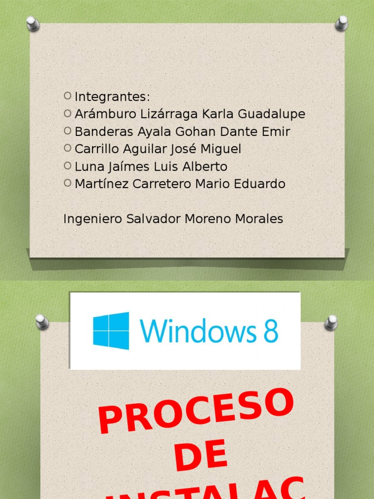 Exposición de Instalación de Sistema Operativo Windows 8. | PDF | Windows 8 | Microsoft Windows