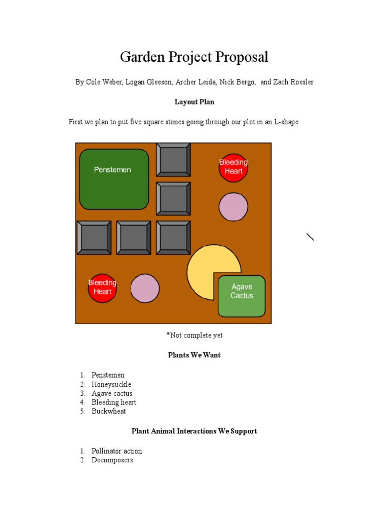 Garden Project Proposal and Layout Plan | PDF | Science & Mathematics
