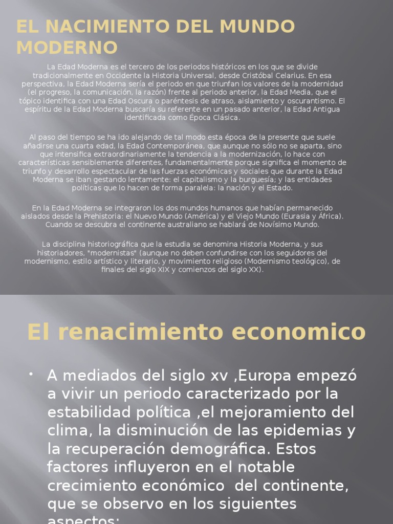 El Nacimiento Del Mundo Moderno | PDF | Período moderno temprano | Comercio