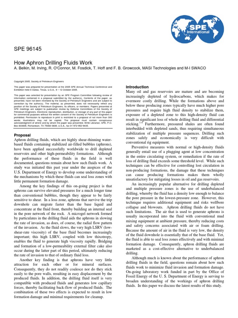 Drilling Fluids With Aphron | PDF | Filtration | Petroleum Reservoir