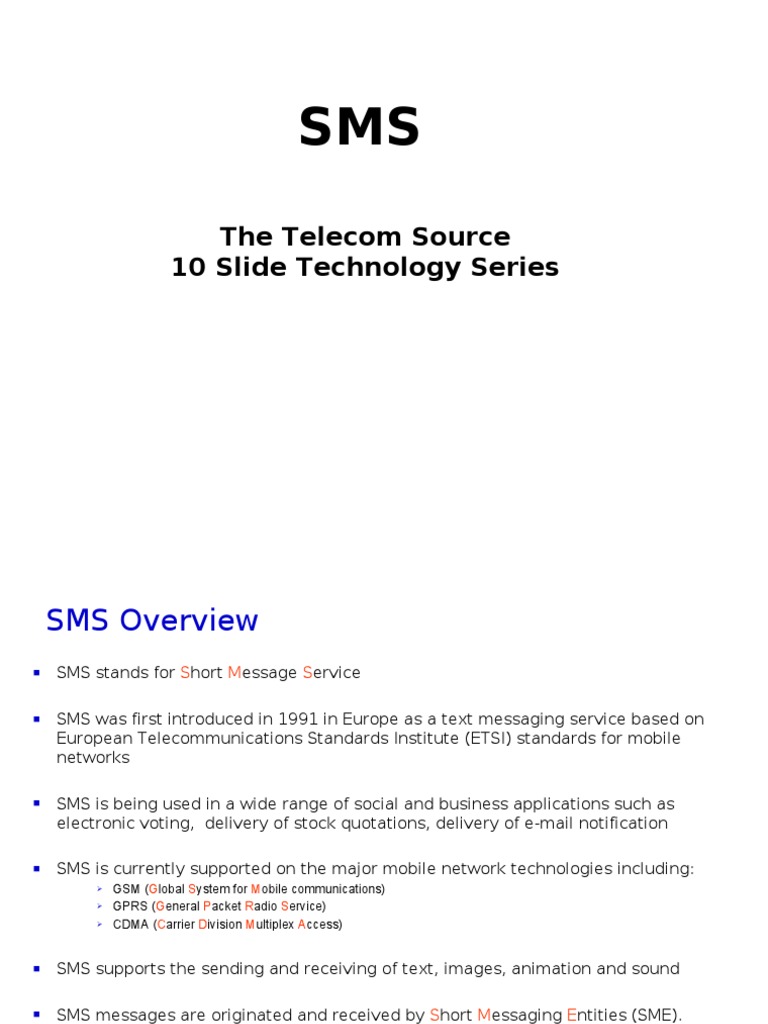 SMS Architecture and Components Overview | PDF | Computer Network ...