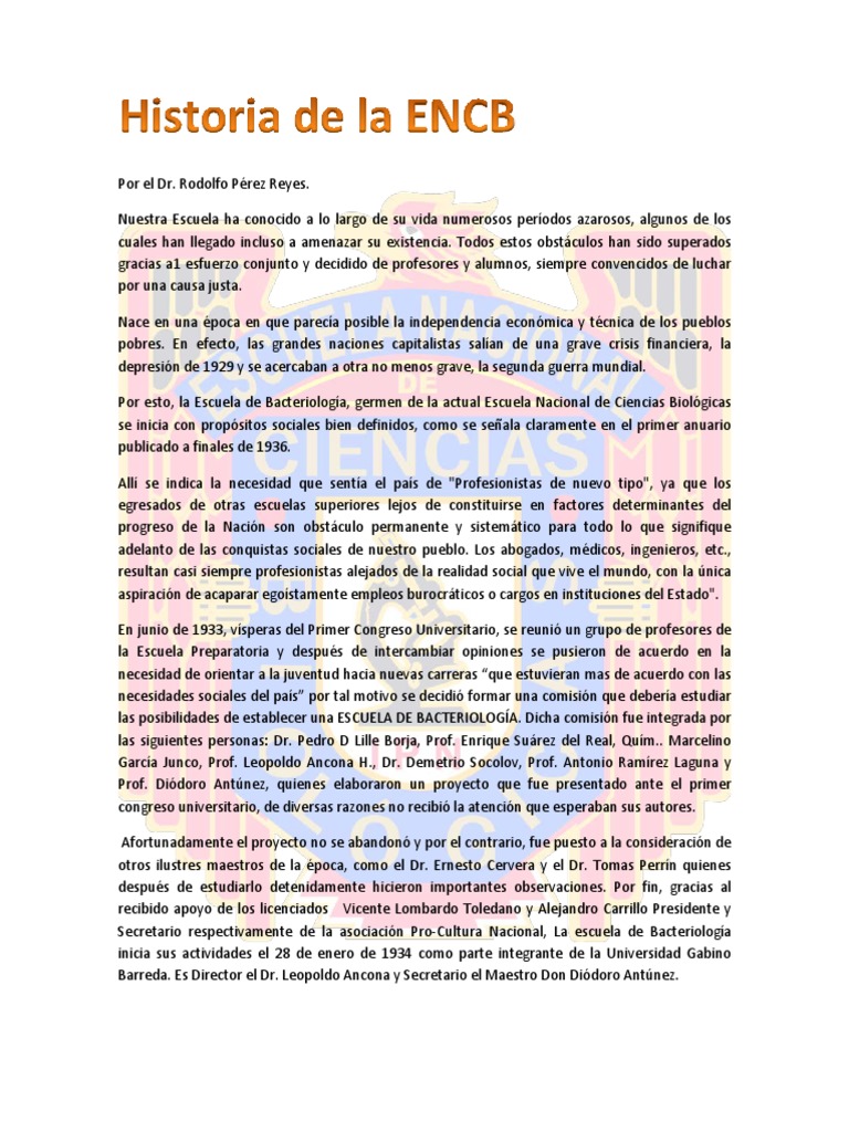 Historia de La ENCB | PDF | Nación | México