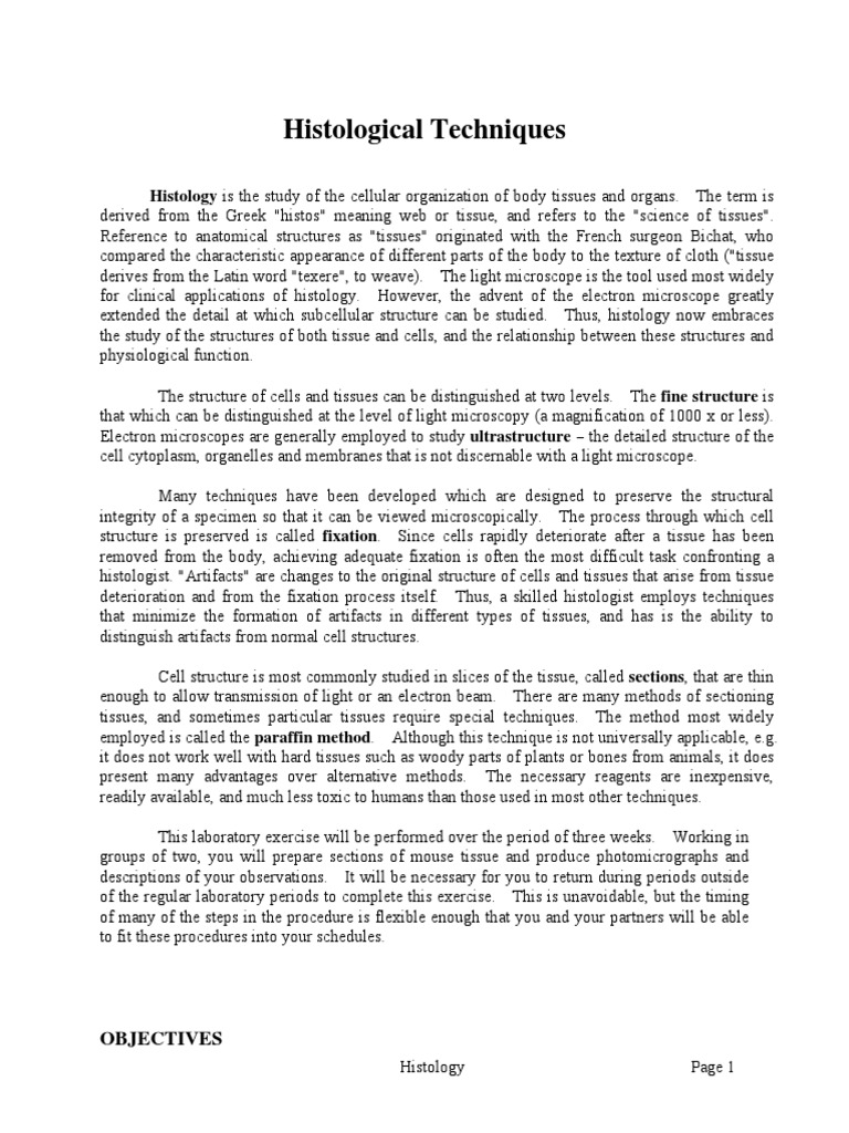 Histological Techniques | PDF | Histology | Staining