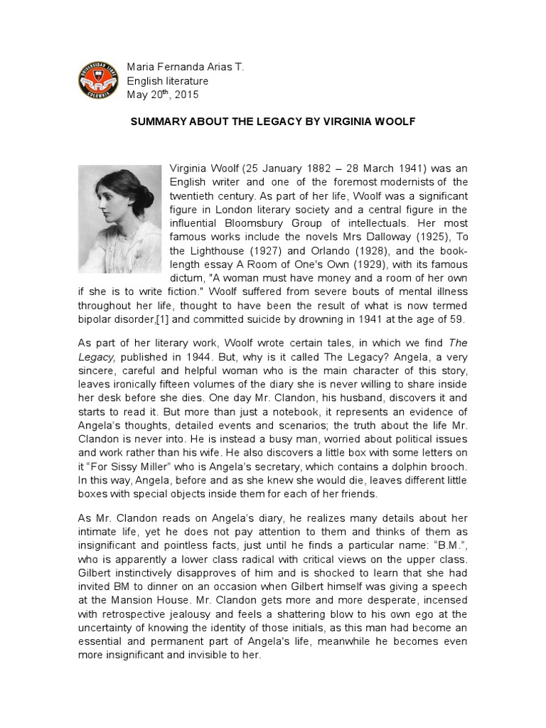 The Legacy - Summary and Analysis | PDF | Virginia Woolf