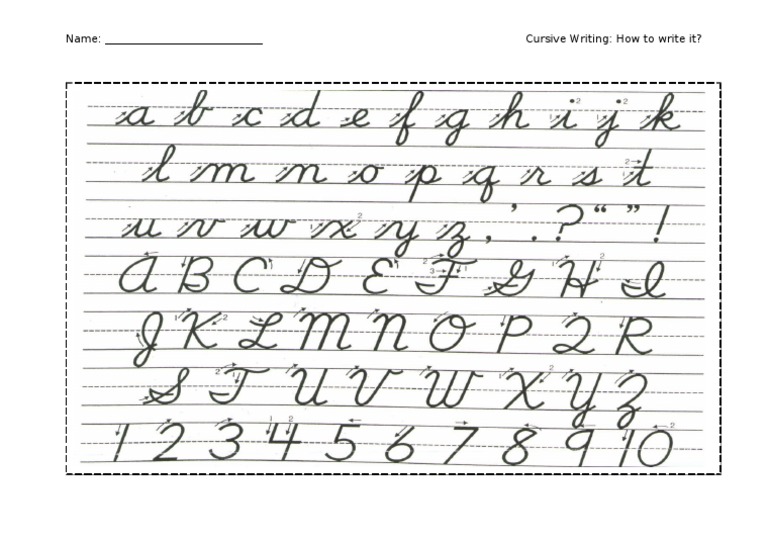Name: Cursive Writing: How To Write It? | PDF