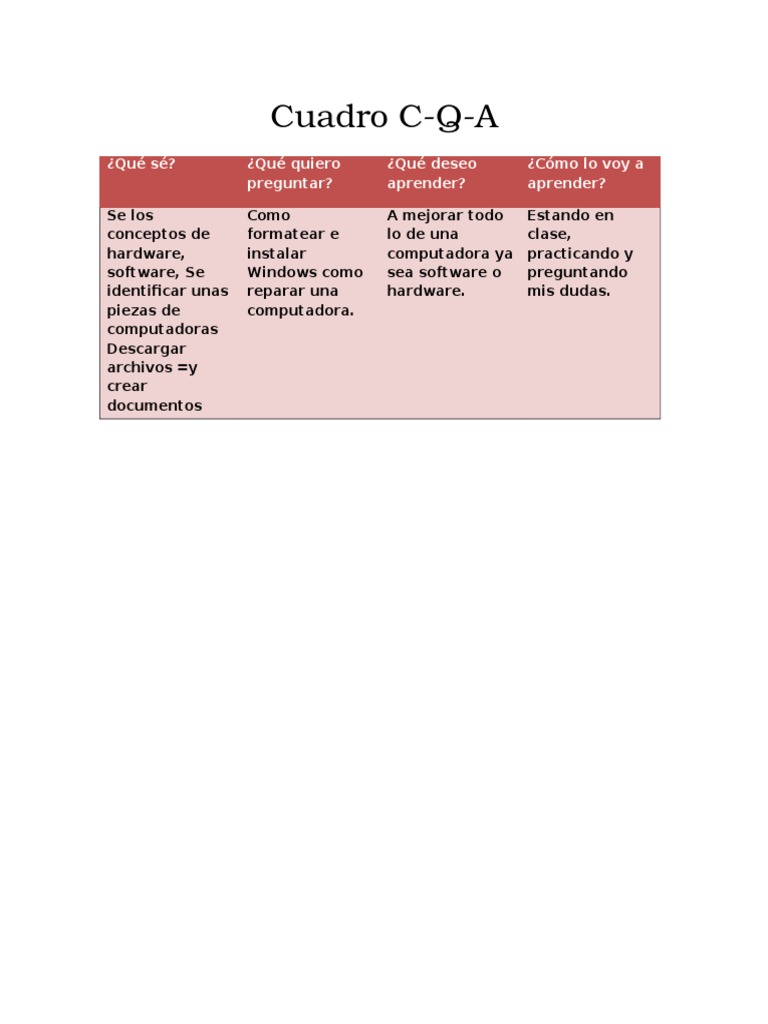 Cuadro CQA | PDF | Informática | Software