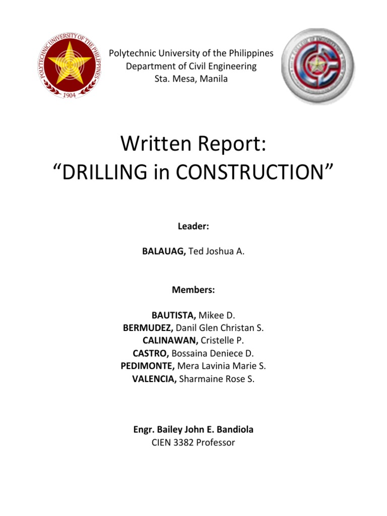 Drilling (Written Report) | PDF | Drilling Rig | Civil Engineering