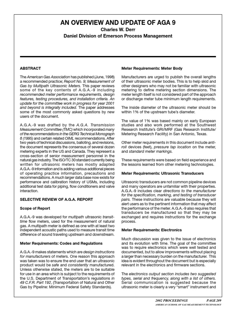 An Overview and Update of AGA 9: A Review of Key Aspects of the ...