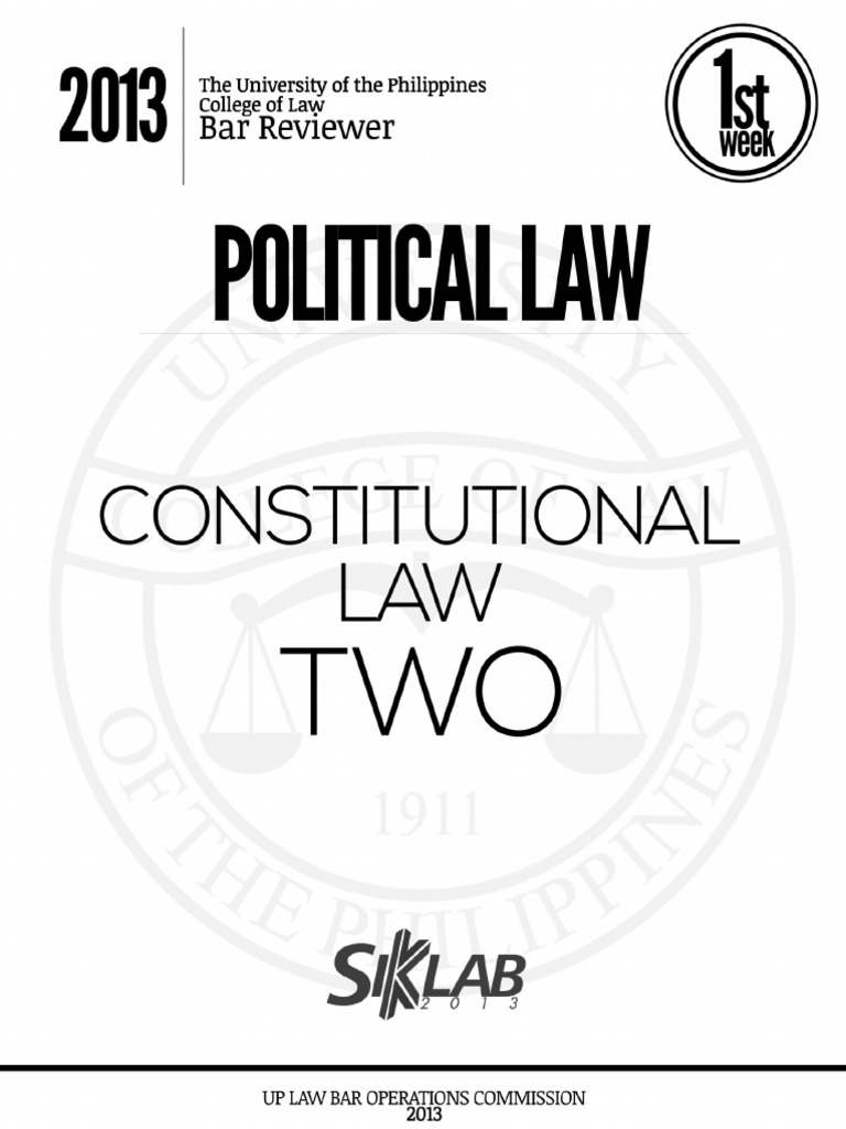 UP Law Reviewer 2013 - Constitutional Law 2 - Bill of Rights | PDF ...