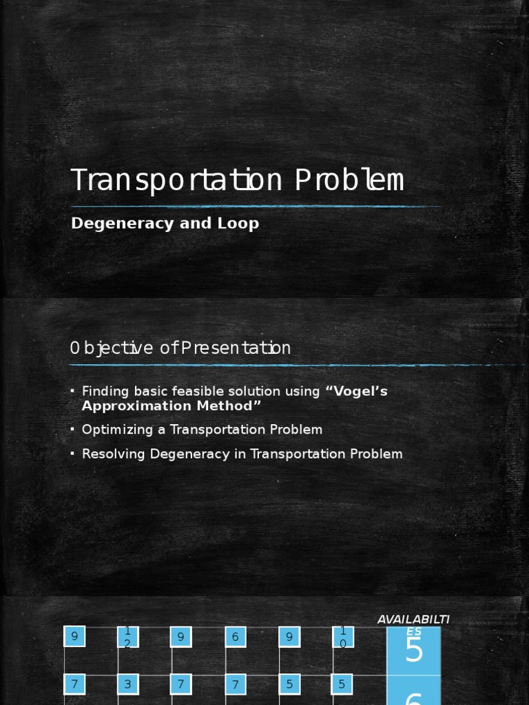 Resolving Degeneracy in Transport Problems | PDF | Computational ...