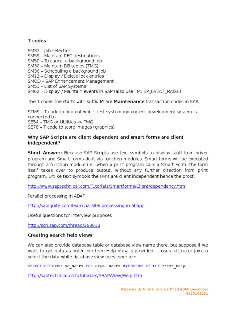 ABAP Technical | Download Free PDF | Database Index | Databases