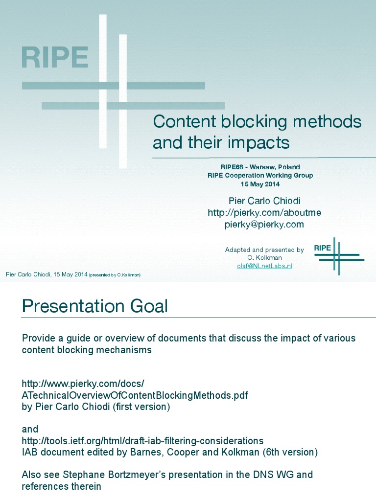 Content Blocking Methods and Their Impacts: Pier Carlo Chiodi | PDF ...