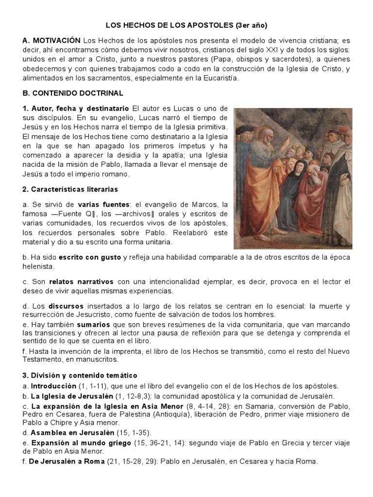 Los Hechos de Los Apostoles | PDF | Pablo el apóstol | eucaristía