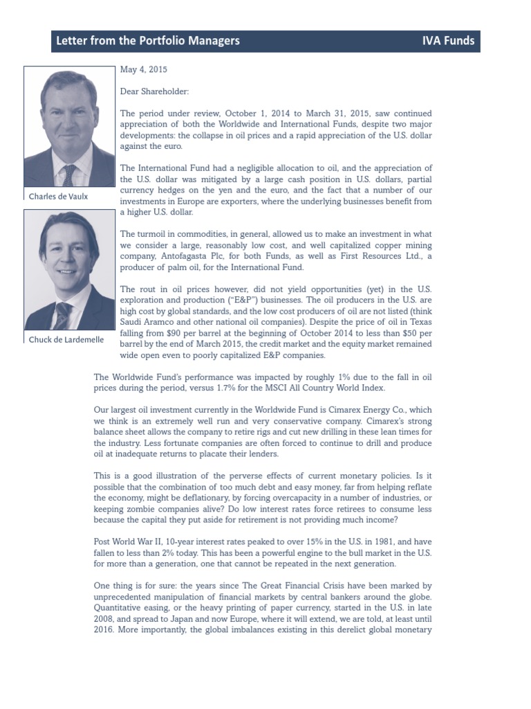 IVA Funds Newsletter Letter From The Portfolio Managers May 2015 | PDF ...