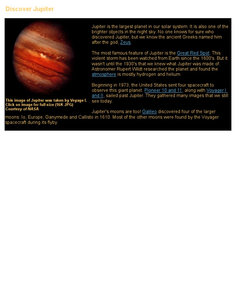 Discover Jupiter | PDF