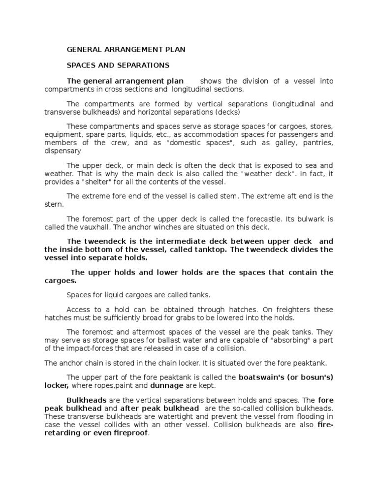 General Arrangement Plan | PDF | Deck (Ship) | Ships