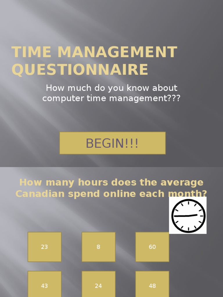 Time Management Questionnaire Insights | PDF