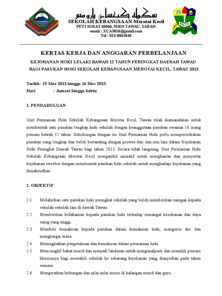 Kertas Kerja Kejohanan Hoki | PDF