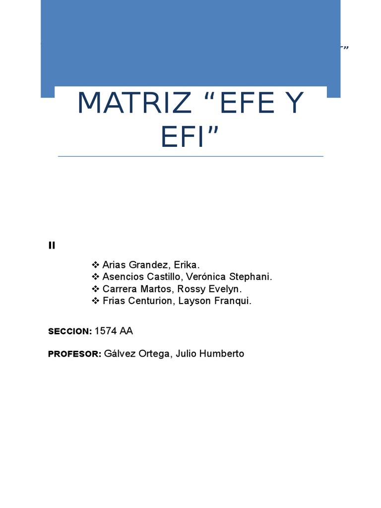 Matriz Efe y Efi... | PDF | Consumo (economía) | Matriz (Matemáticas)