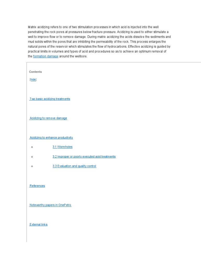 Trends in Basic Matrix Stimulation | PDF | Petroleum Reservoir ...