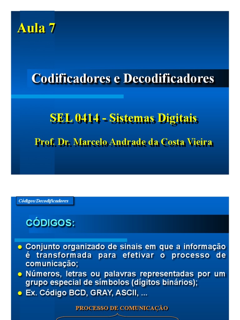 Aula 7 - Codificadores e Decodificadores | PDF | Computadores
