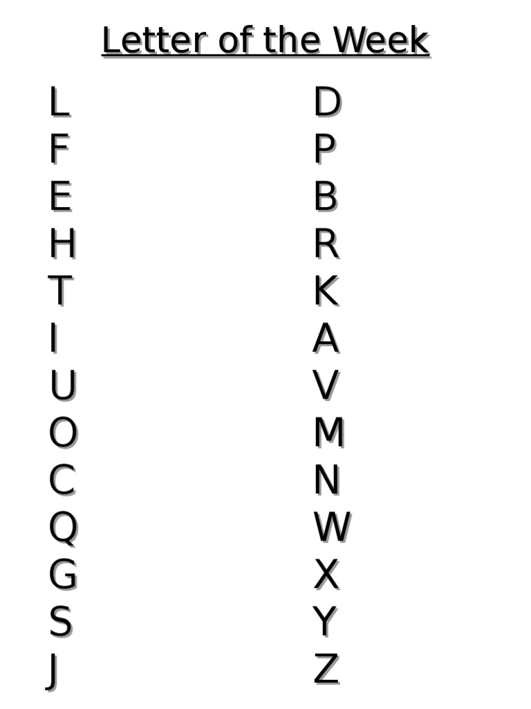 Letter of The Week Order | PDF