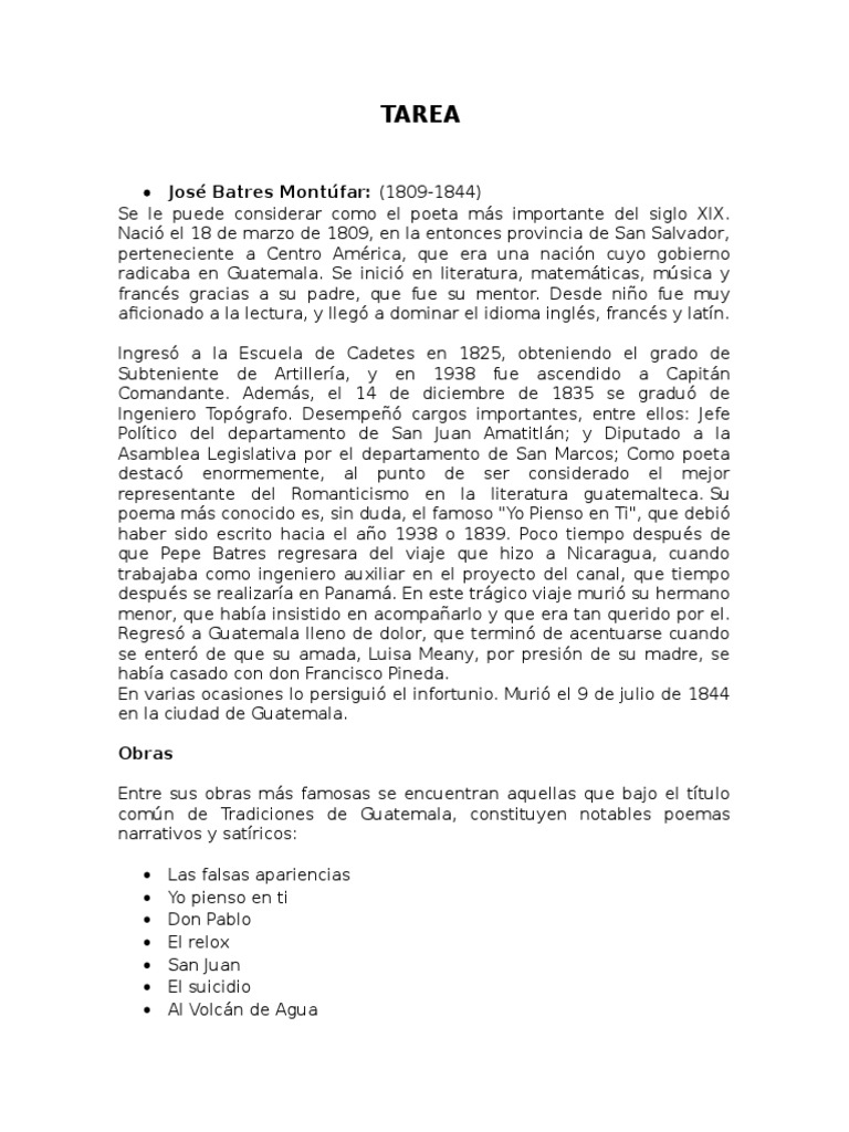 Biografía de José Batres Montúfar | PDF | Historia
