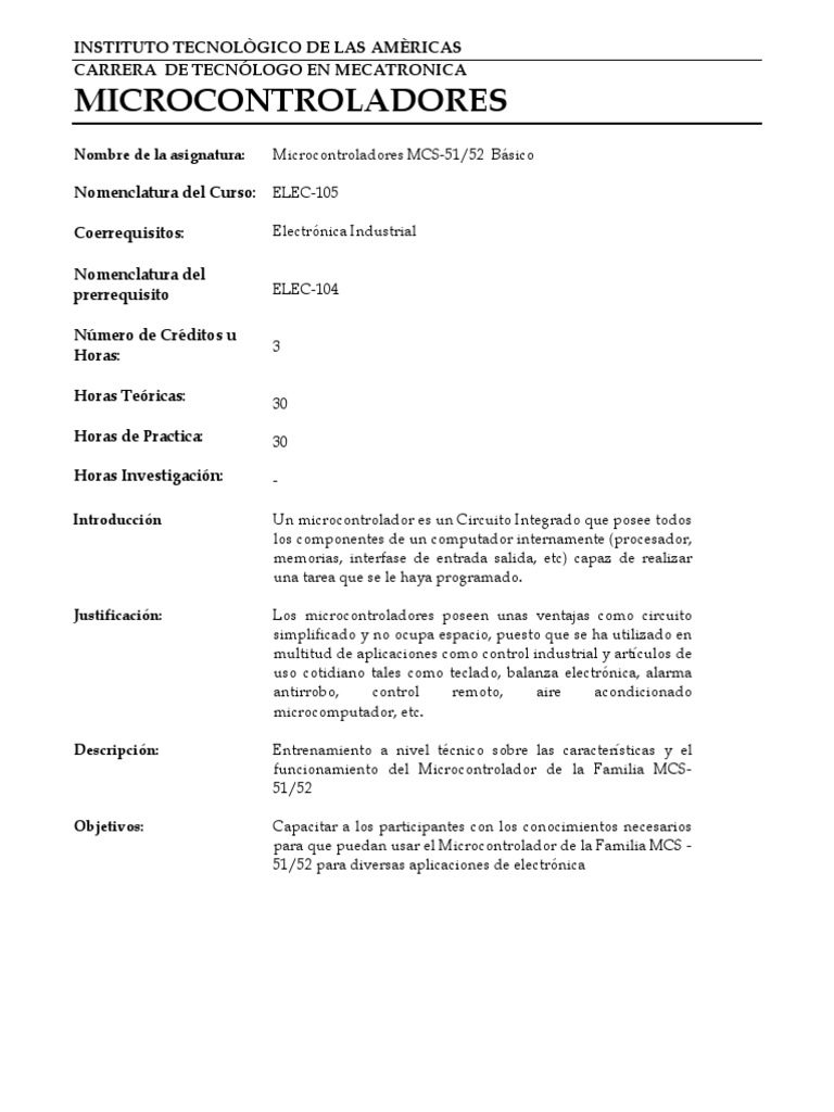 Tme 205 Microcontroladores | PDF