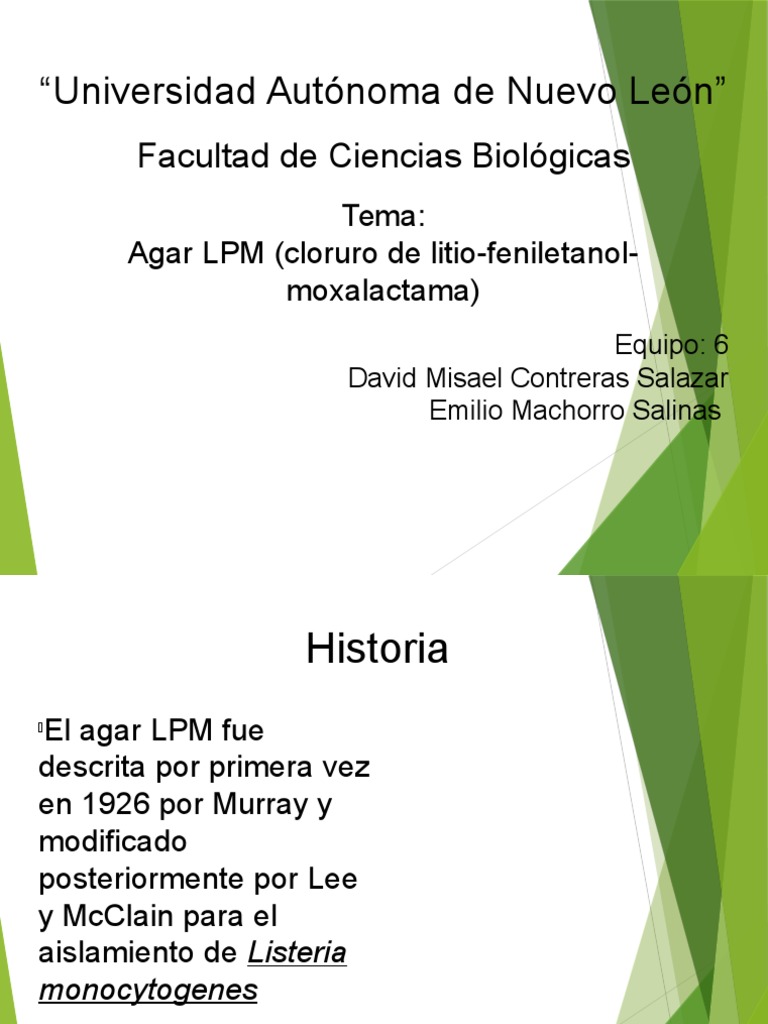 Uso del Agar LPM para Listeria | PDF | Alimentos | Microbiología