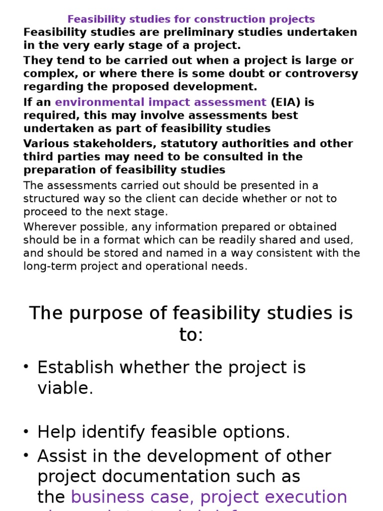 Feasibility Studies For Construction Projects | PDF | Environmental ...