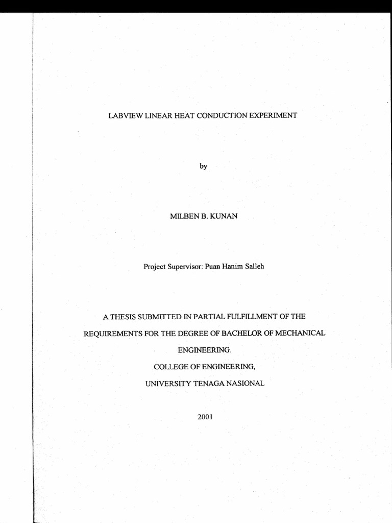 Labview Linear Heat Conduction Experiment Pdf