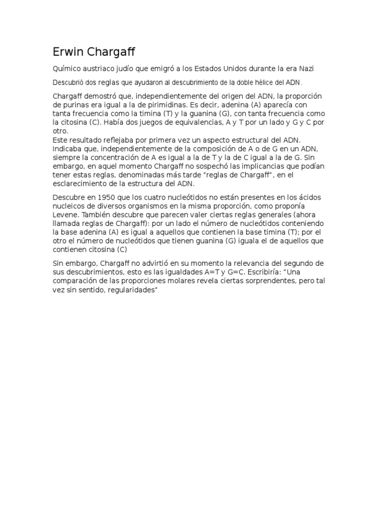 Erwin Chargaff | PDF | Arte