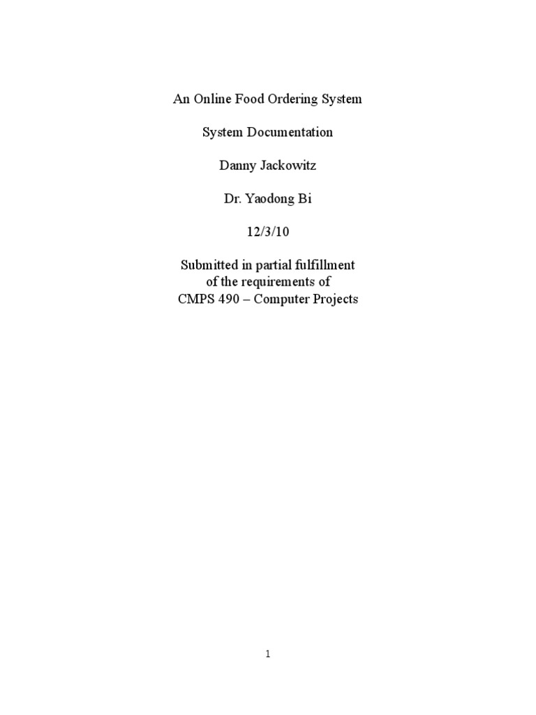 Online Food Ordering System | PDF | Graphical User Interfaces | Databases