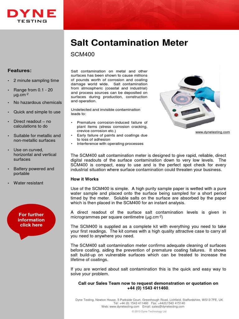 Salt Contamination Meter SCM400 Datasheet | PDF | Technology & Engineering