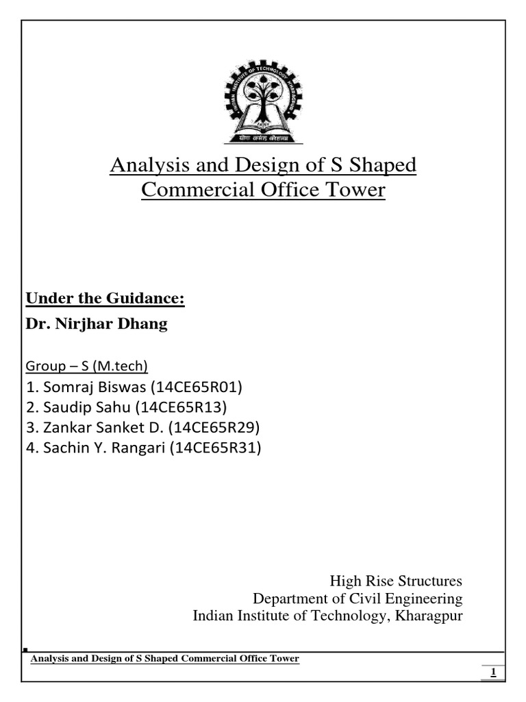 Analysis and Design of S Shaped Commercial Office Tower: Under The ...