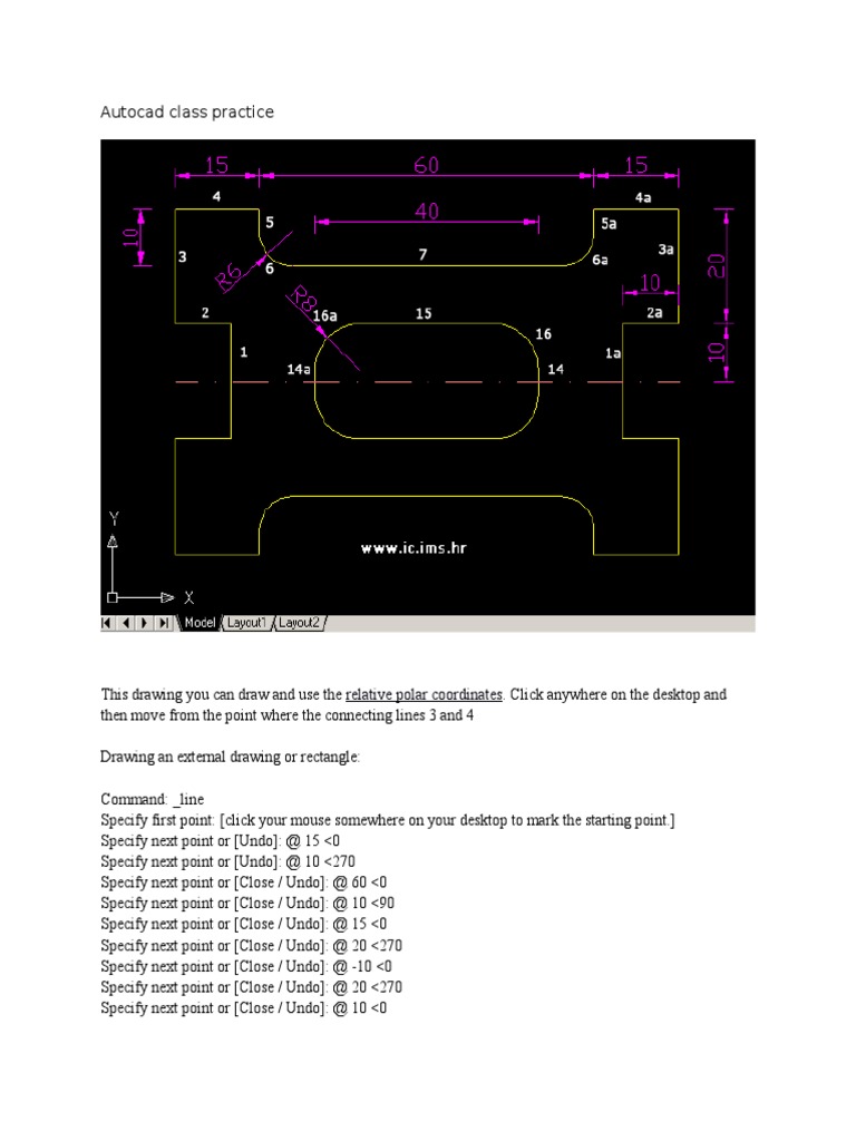 Autocad Class Practice | PDF | Circle | Computing