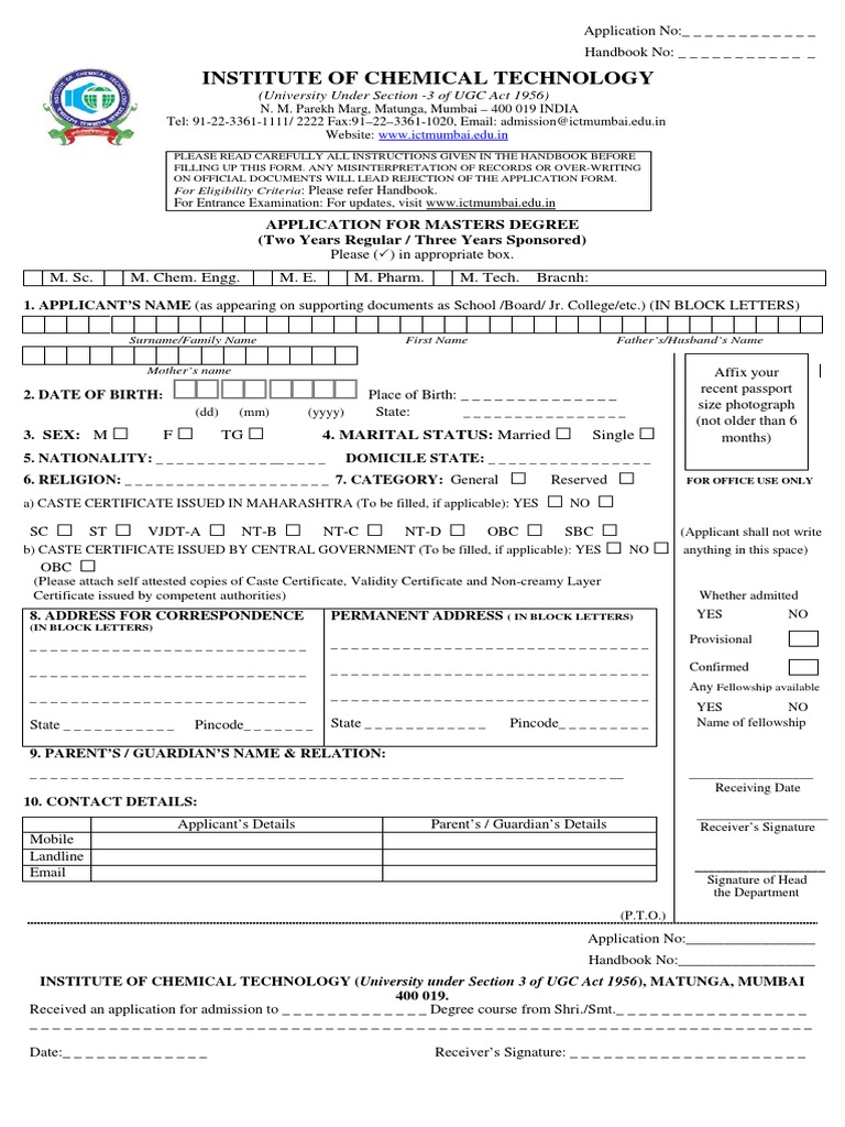 Application Form for Masters - 2015-2016 | Qualifications | Academia