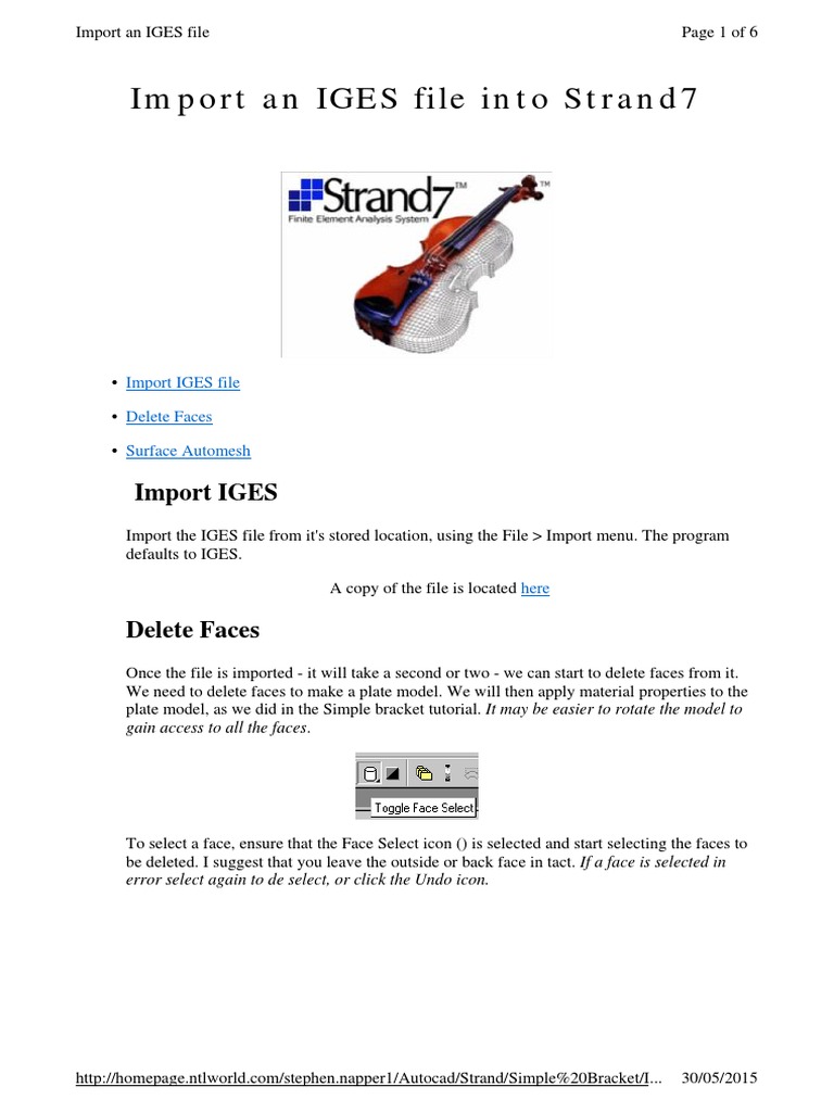 Import IGES to Strand7 Guide | PDF | Icon (Computing) | Areas Of ...
