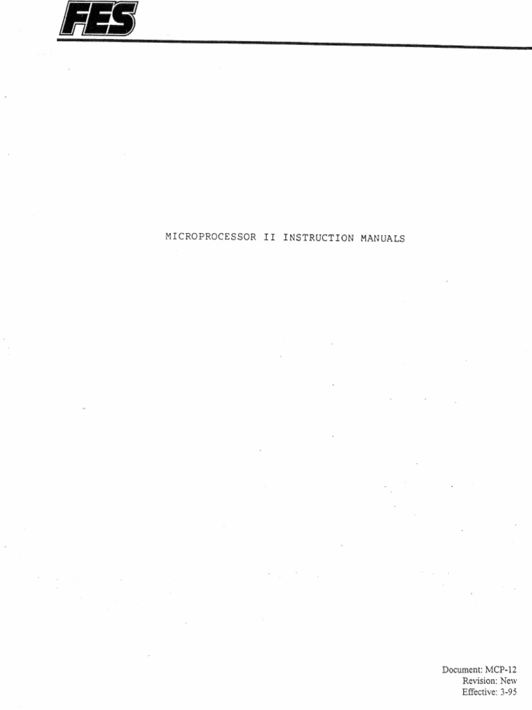 FES Microprocessor II Instruction Manual | PDF