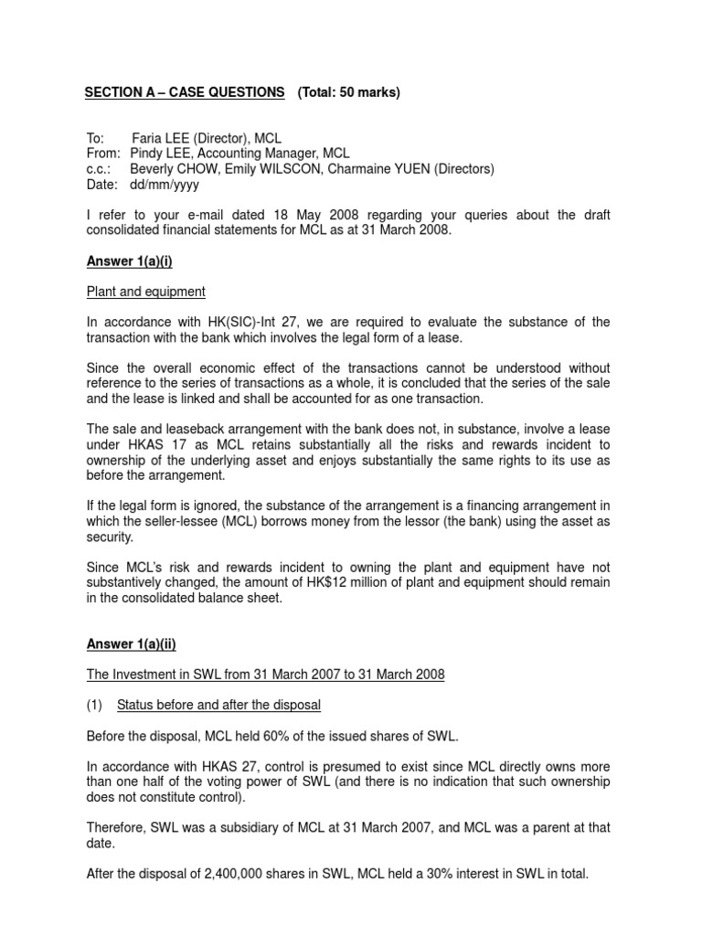 HKICPA QP Exam (Module A) Feb2008 Answer | Download Free PDF | Deferred Tax | Financial Statement