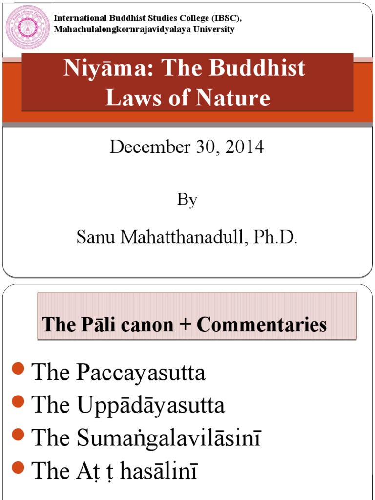 Lecture5-Niyama-The Buddhist Law of Nature | PDF | Religious Belief And ...