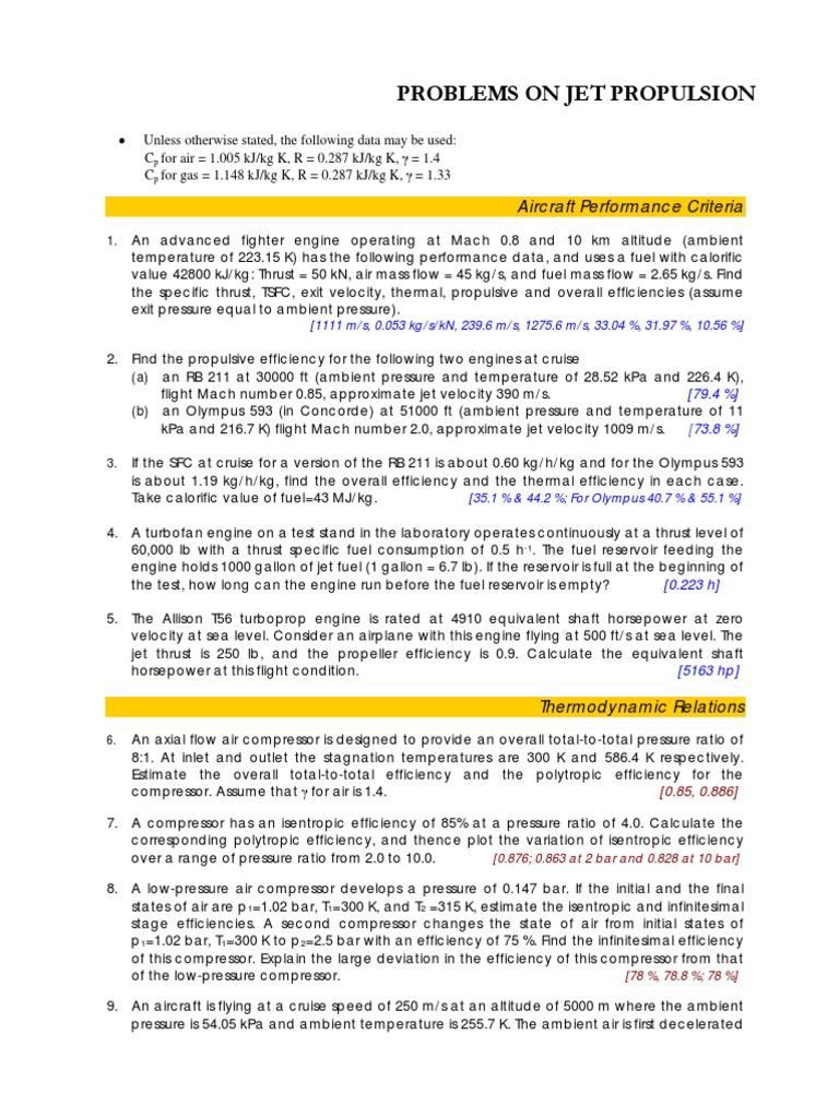 Qip JP Problems | PDF | Rocket Propellant | Jet Engine