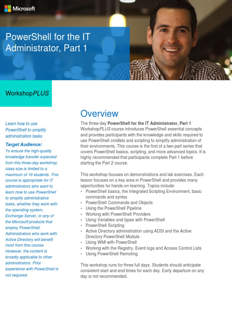 WorkshopPLUS-PowerShell For The IT Administrator Part 1 PDF | PDF ...